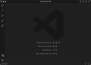 これでVSCodeのインストールは完了です！※初回起動時の画面は下とは違うかもしれません